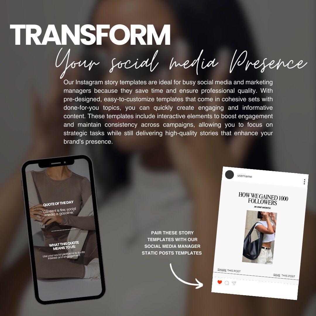 Story Templates for Social Media Managers | Minimal Canva Templates ...