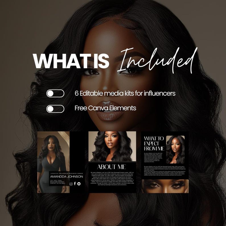 Most Popular Media Influencer Kit Canva Template | Instagram Blogger ...