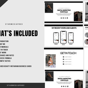Digital Marketing Portfolio Template: 8 Page Media Kit (canva) - Etsy