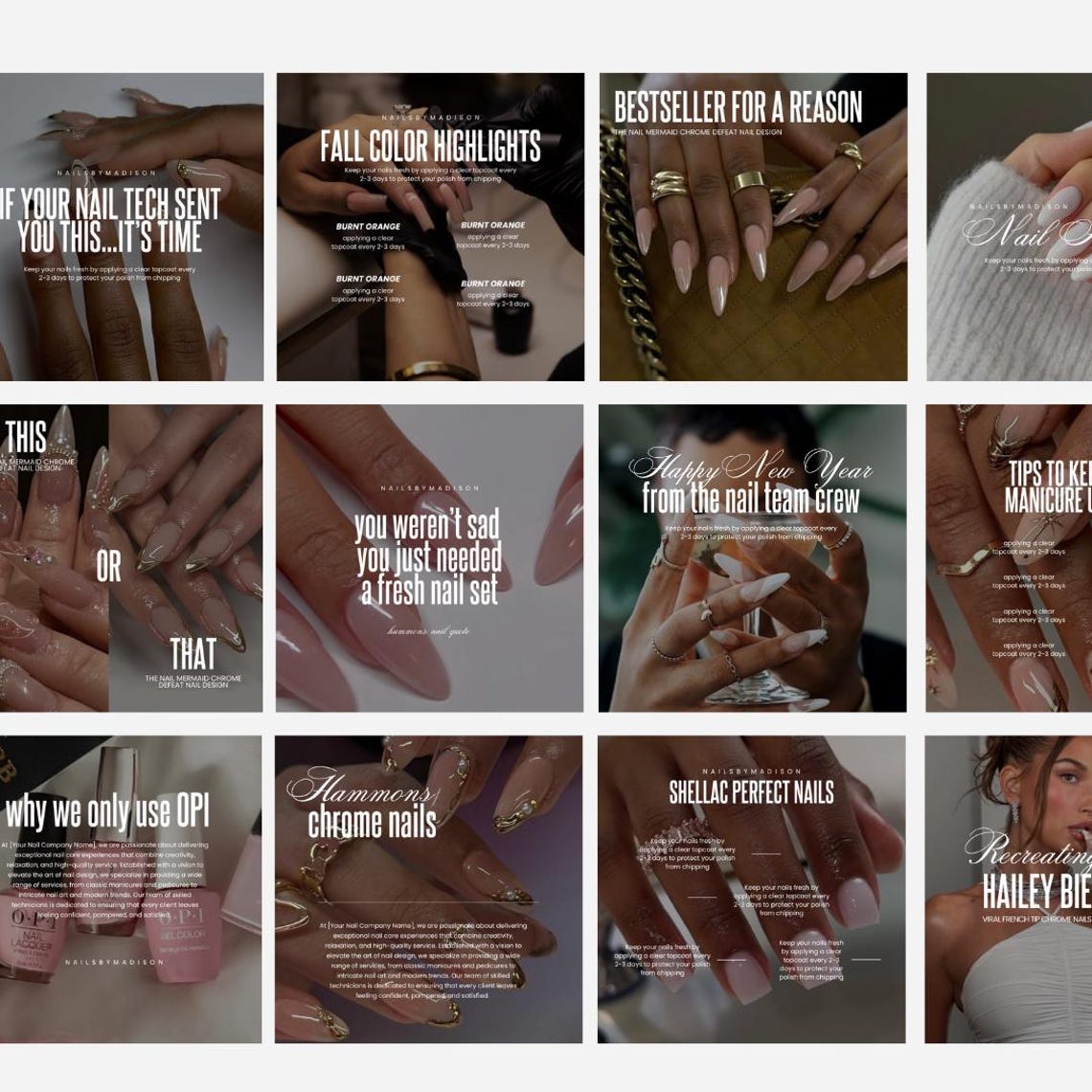 20 Nail Tech Instagram Posts Templates | Nail Artist Instagram Post ...