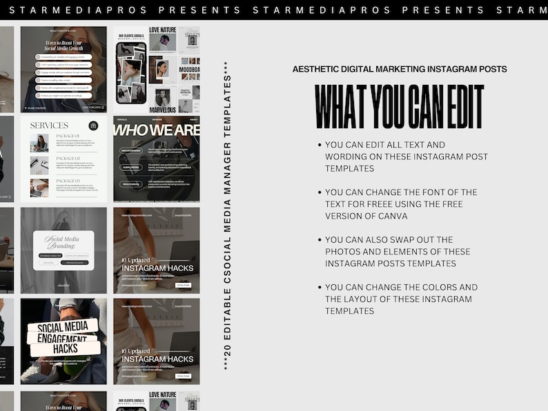 20 Instagram Posts Templates | Marketing Templates | Instagram ...