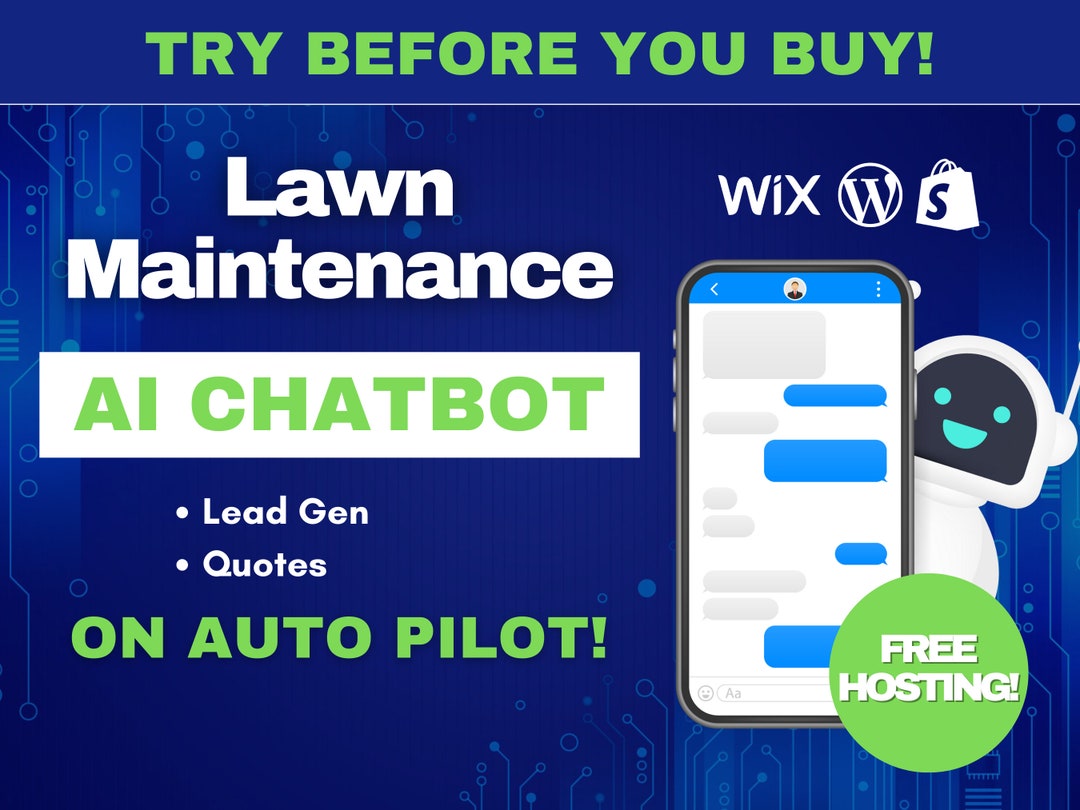 LAWN MAINTENANCE Chatbot let Us Convert Your Traffic Into - Etsy