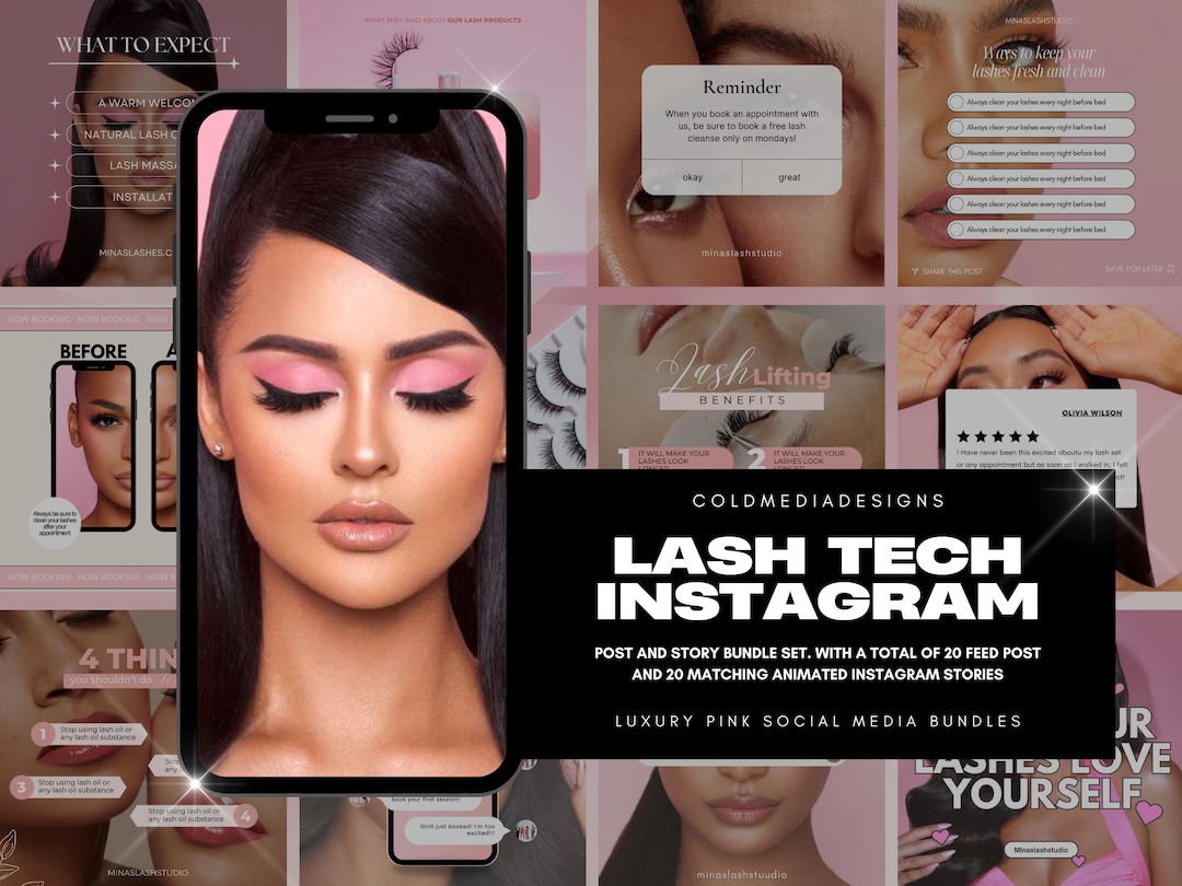 Lash Tech Instagram Posts + Story Templates |beauty Social Media Posts ...