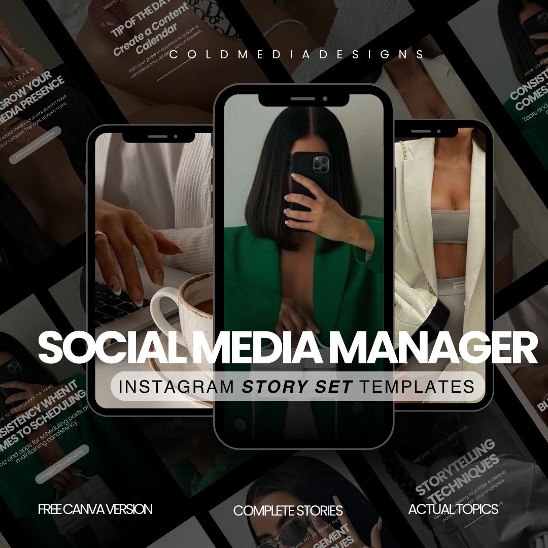 Story Templates for Social Media Managers | Minimal Canva Templates ...