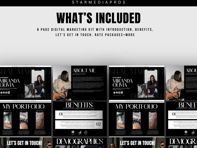 8 Page Digital Marketer Portfolio | Black Portfolio | Digital Marketing ...