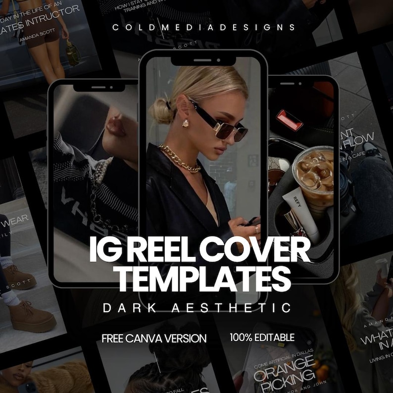 20 Instagram Reel Cover Templates | Dark Aesthetic Instagram Reel Cover ...