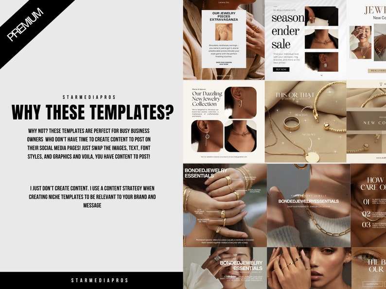 Editable Permanent Jewelry Instagram Posts Templates | Permanent ...
