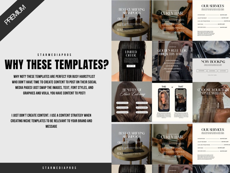 15 Luxury Hair Templates | Hairstylist Instagram Post | Hair Instagram ...
