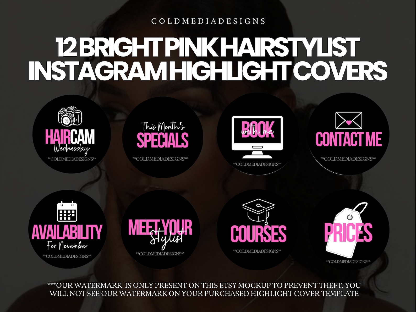 Pink Hairstylist Instagram Highlight Covers | Hair Salon Template ...