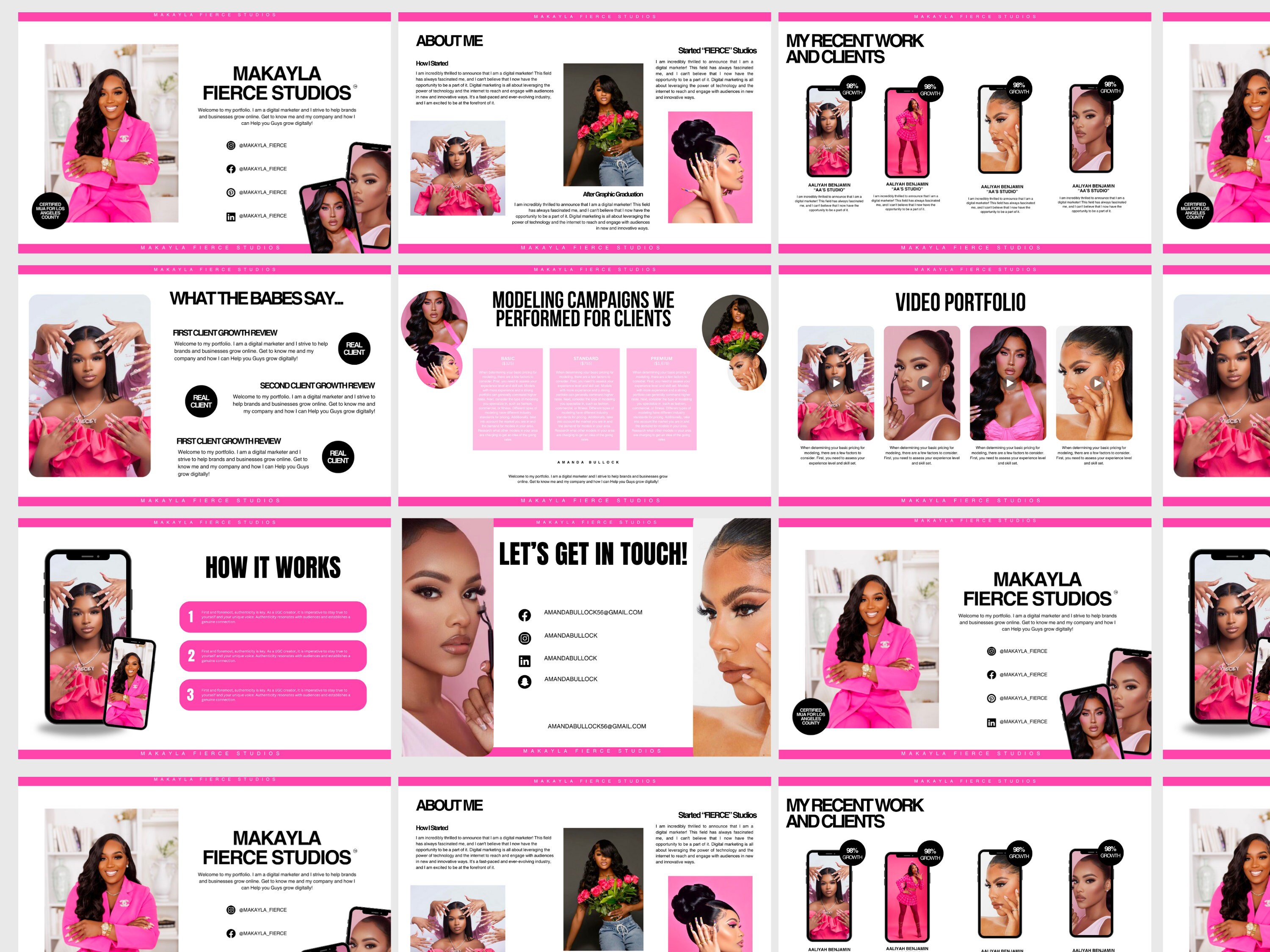 Pink Graphic Designer and Marketer Portfolio Template | Marketing ...