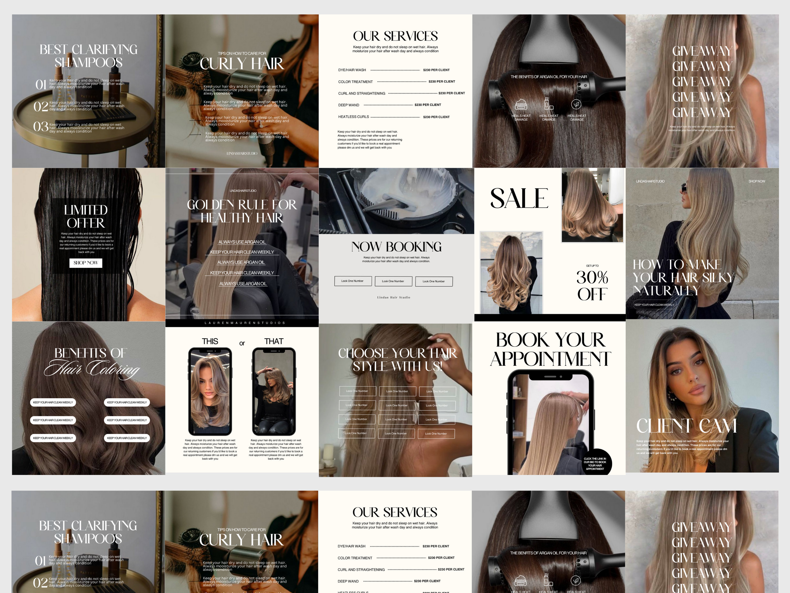 15 Luxury Hair Templates | Hairstylist Instagram Post | Hair Instagram ...