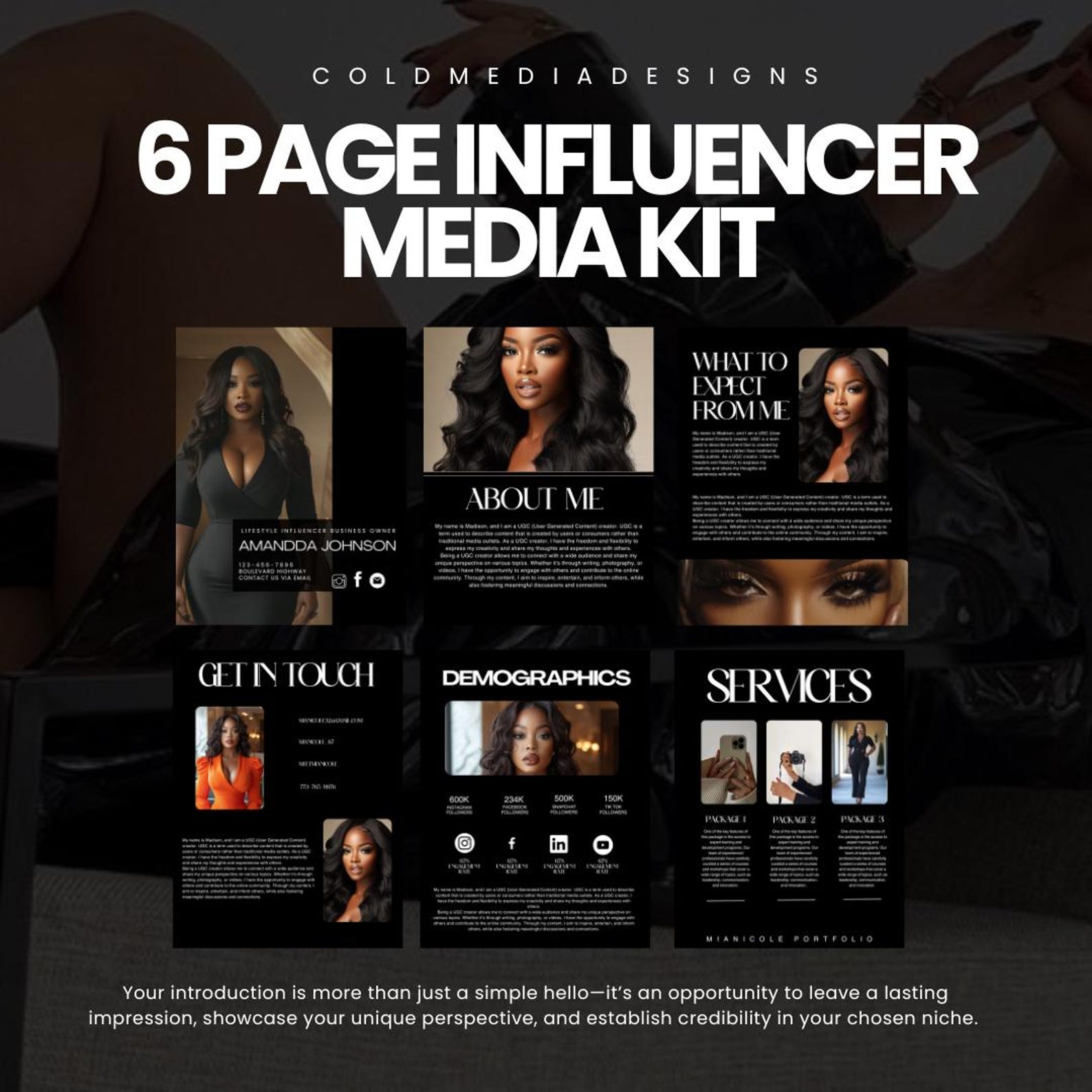 Most Popular Media Influencer Kit Canva Template | Instagram Blogger ...