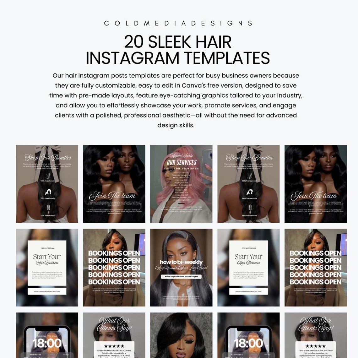 20 Hair Instagram Templates Free Acuity |free Covers |hair Instagram ...