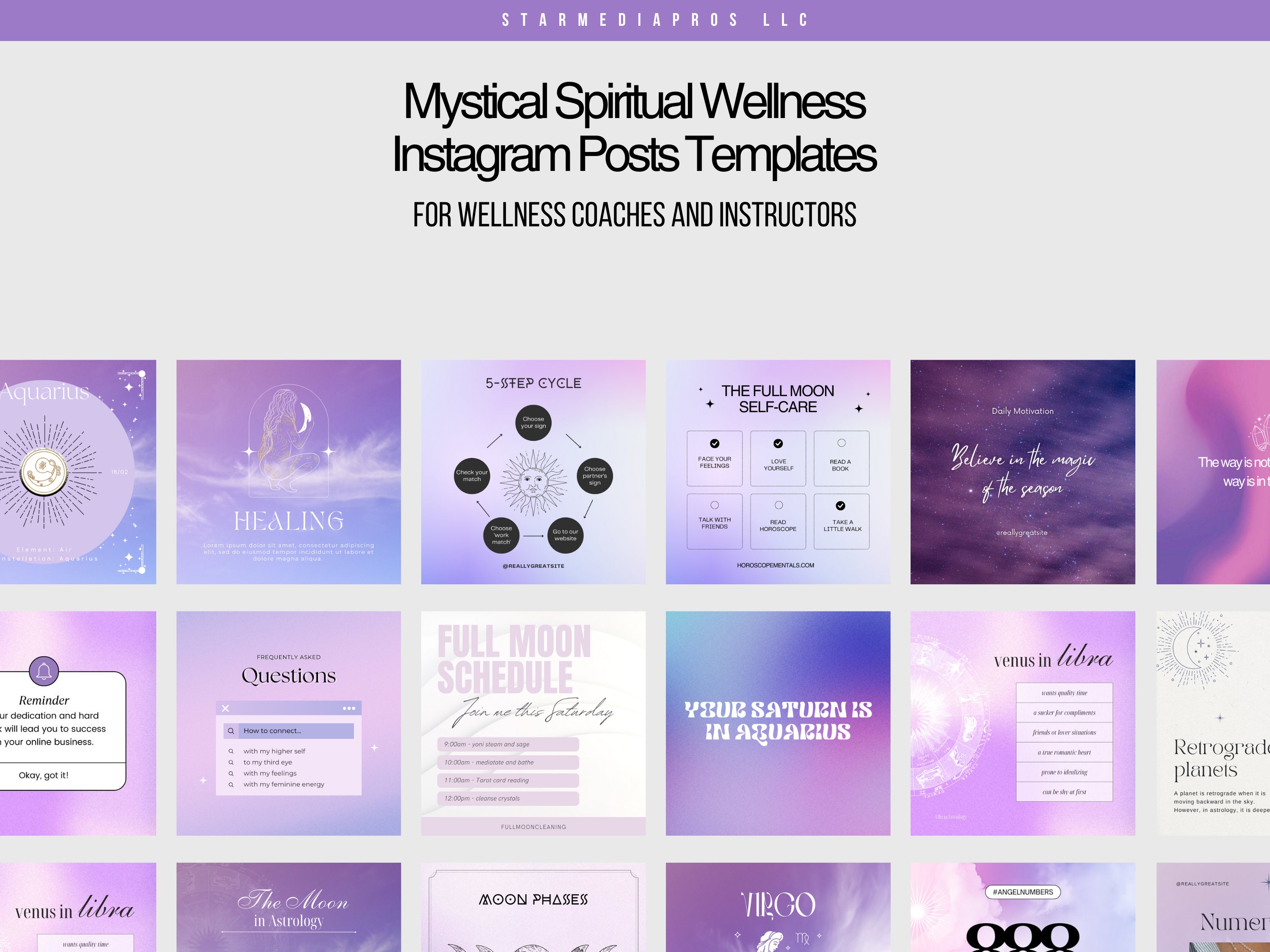 Spiritual Instagram Posts Templates | Spiritual IG Template | Crystal ...
