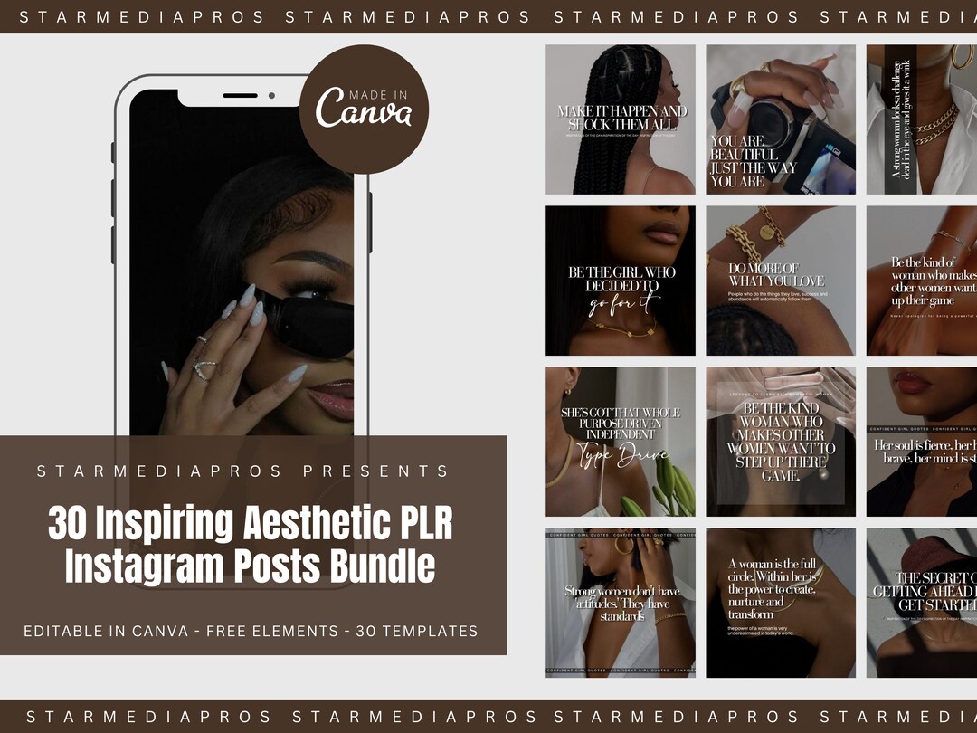 Instagram Templates | Instagram Feed | 30 Plr Instagram Posts | Plr ...