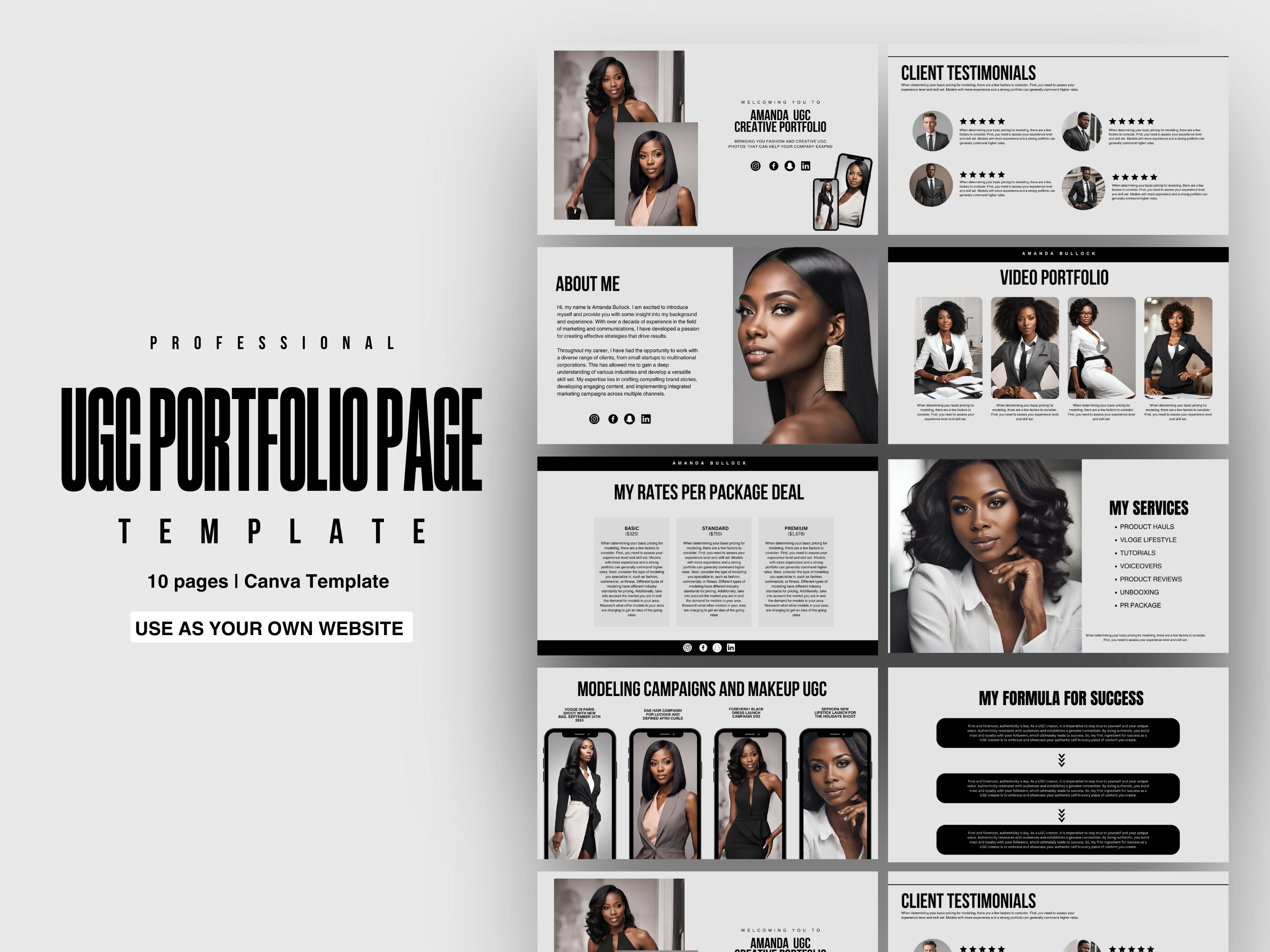 UGC Portfolio Editable Template | Influencer Portfolio Template | UGC ...