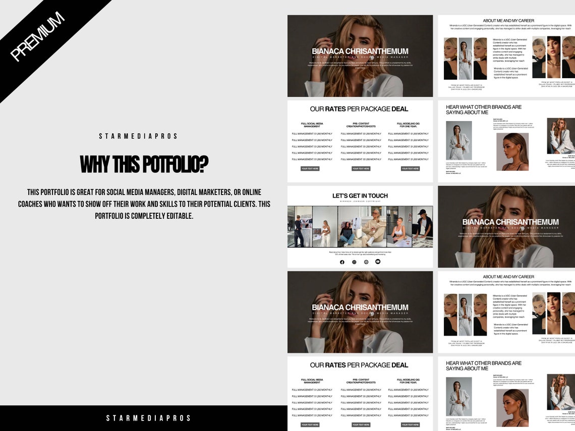 Social Media Manager Portfolio Template Canva | SMM Portfolio | 7 Pages ...