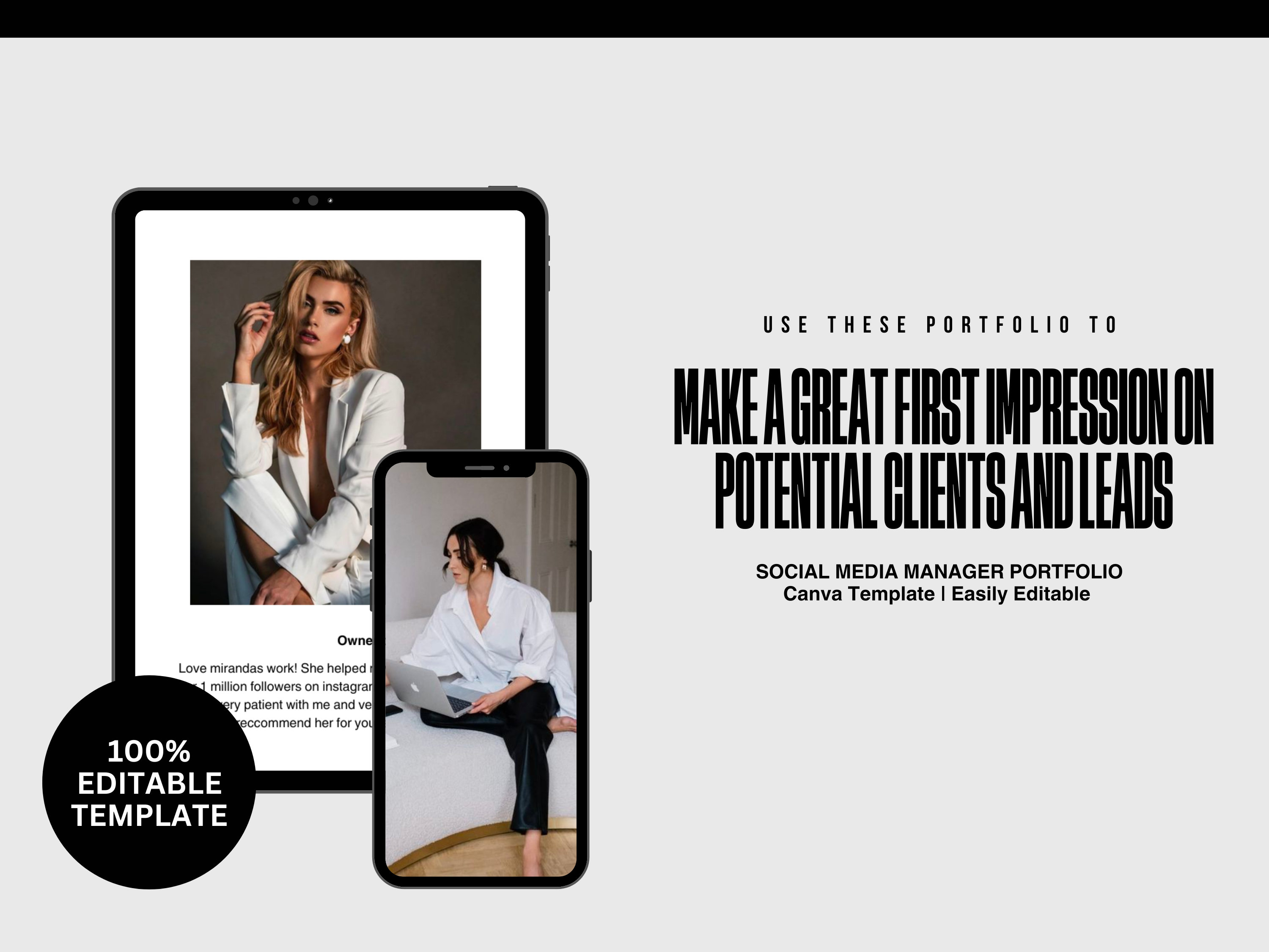 Social Media Manager Portfolio Template Canva | SMM Portfolio | 7 Pages ...