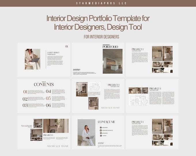 Interior Designer Portfolio Template | Interior Design Canva Portfolio ...
