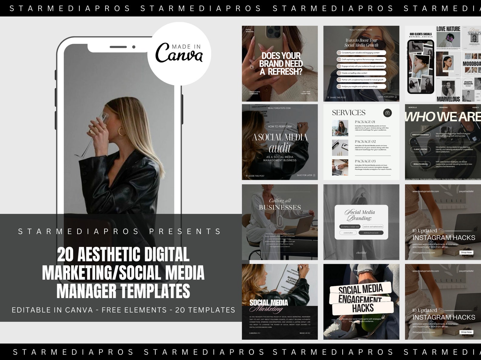 20 Instagram Posts Templates | Marketing Templates | Instagram ...