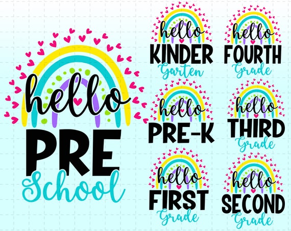 Hello Back to School Bundle Png First Day of School Png Back - Etsy