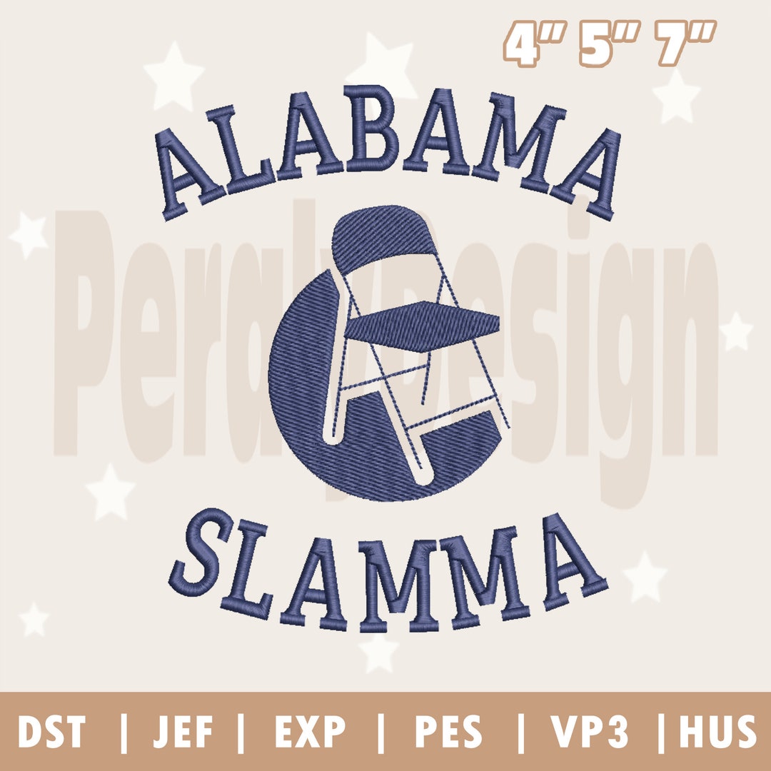 Alabama Brawl Embroidery Design White Folding Chair Design - Etsy