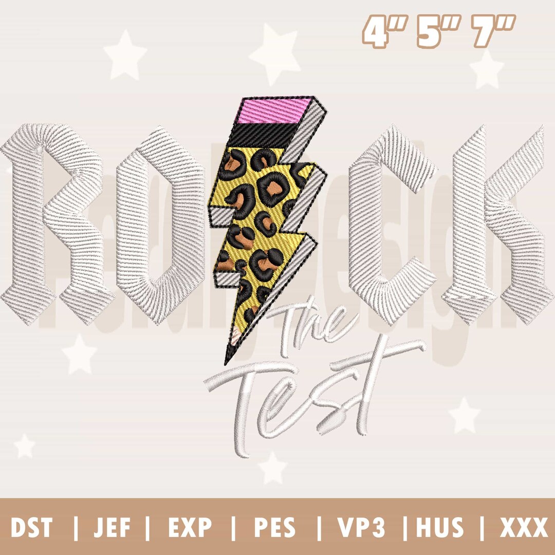 Rock the Test Embroidery Design, Test Day Embroidery Design, You Got ...