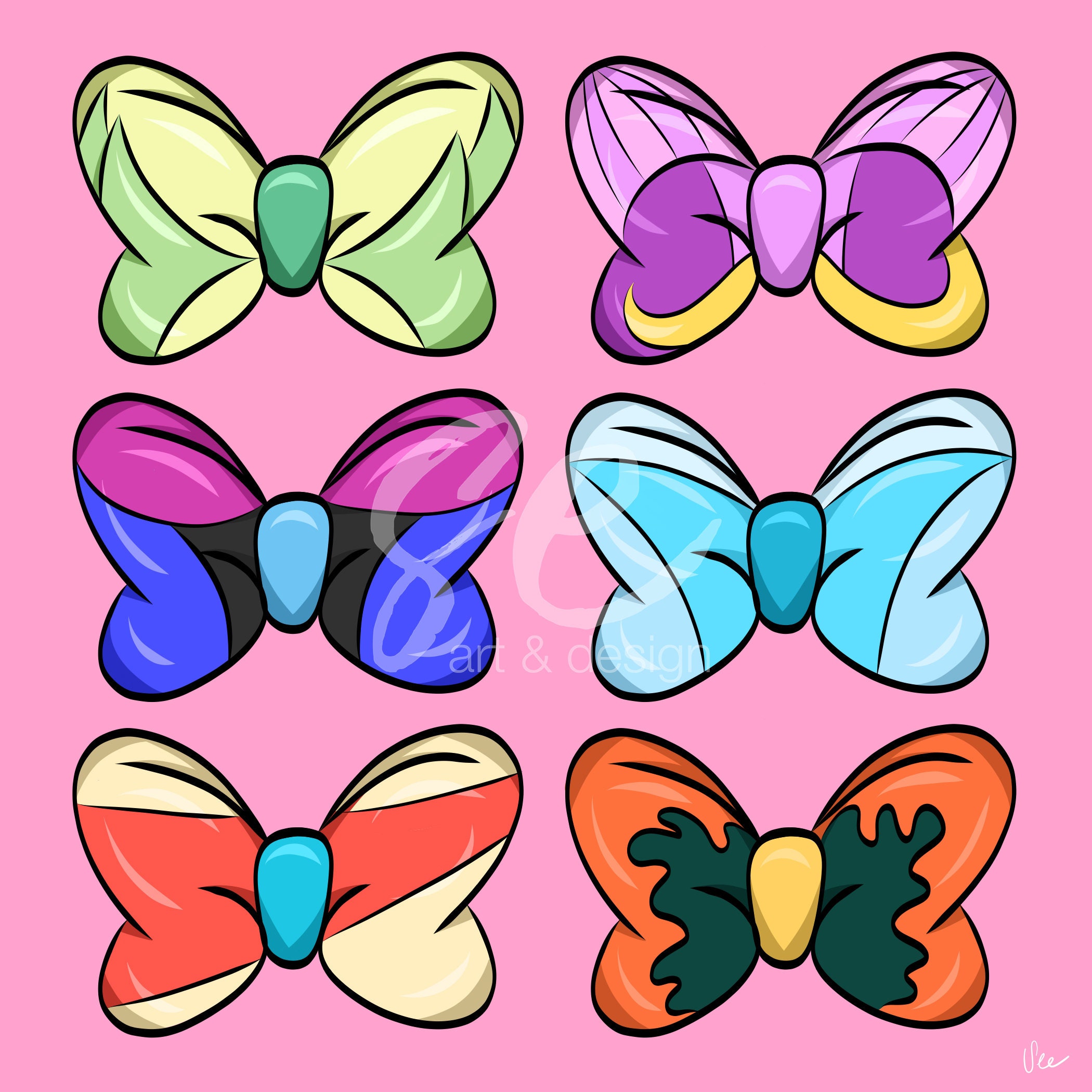 Disney Bows Newer Disney Princesses 12x12 DOWNLOAD DIGITALE | Etsy