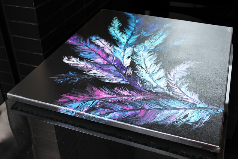 Fallen Angel Pastel Feathers Wall Art Acrylic Pour Painting - Etsy