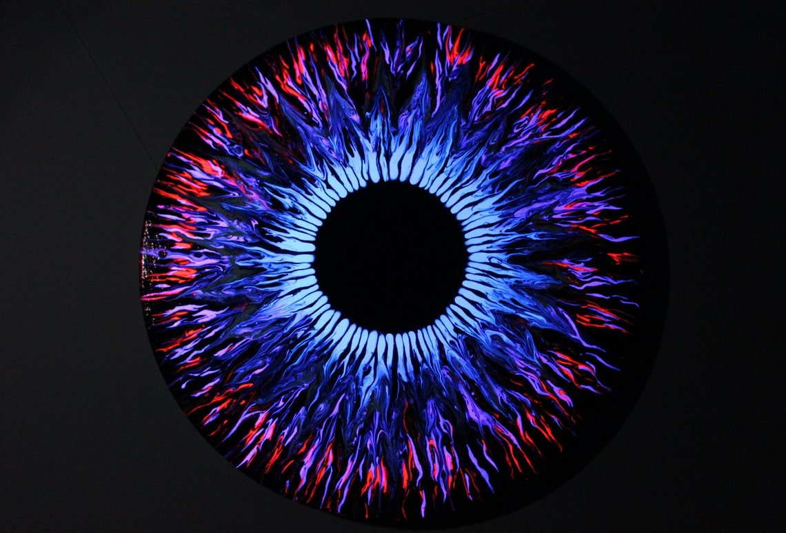 Glow in the Dark Purple Blue Eye Abstract Acrylic Pour | Etsy