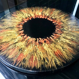 Gold Eye Wall Decor Abstract Acrylic Pour Painting Ready to - Etsy