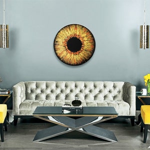 Gold Eye Wall Decor Abstract Acrylic Pour Painting Ready to - Etsy