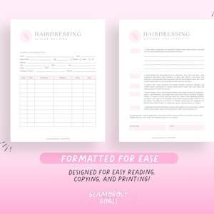 Hair Stylist Forms, Editable Hair Consent Templates, Hair Stylist ...