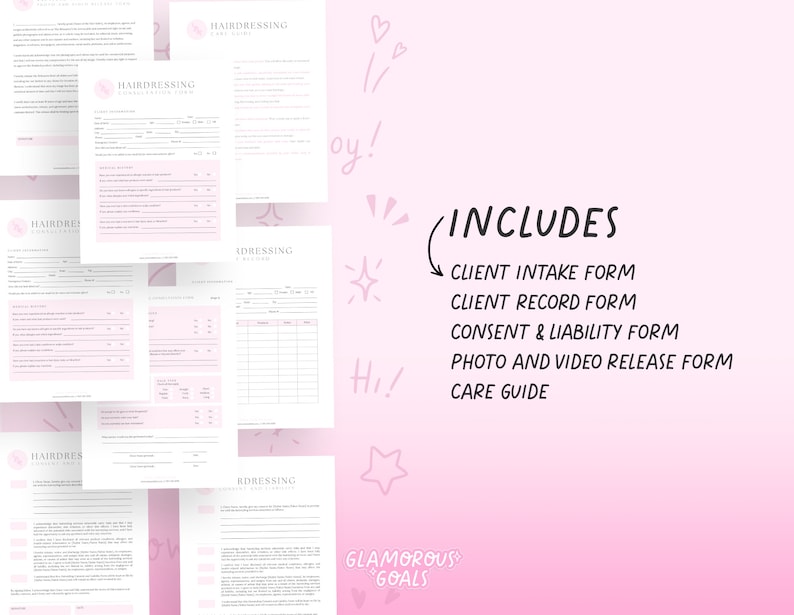 Hair Stylist Forms Editable Hair Consent Templates Hair - Etsy