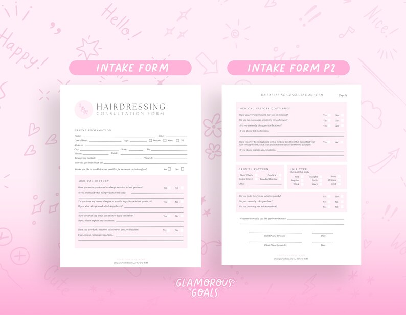 Hair Stylist Forms Editable Hair Consent Templates Hair - Etsy