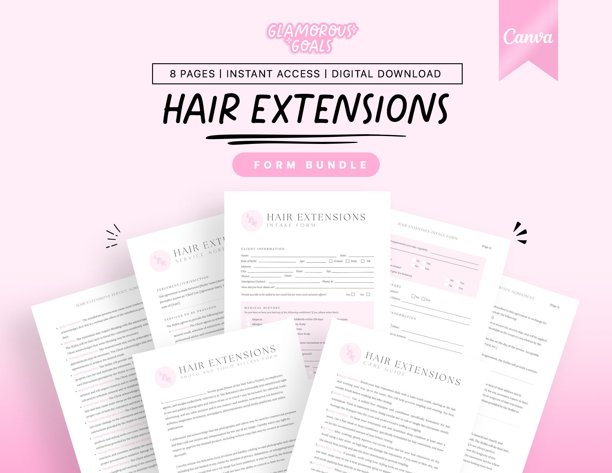 Hair Stylist Forms, Editable Hair Consent Templates, Hair Stylist ...