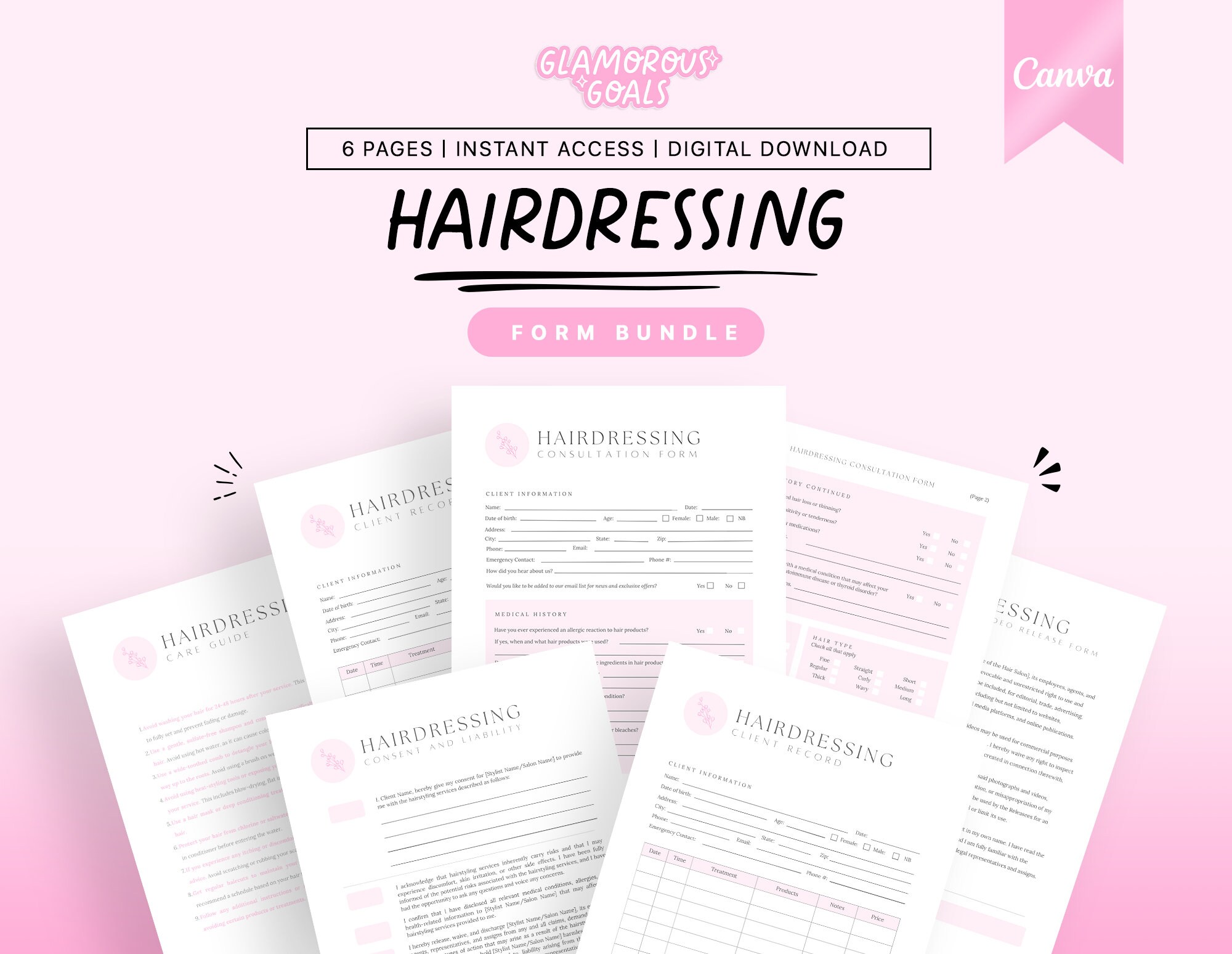 Hair Stylist Forms Editable Hair Consent Templates Hair - Etsy
