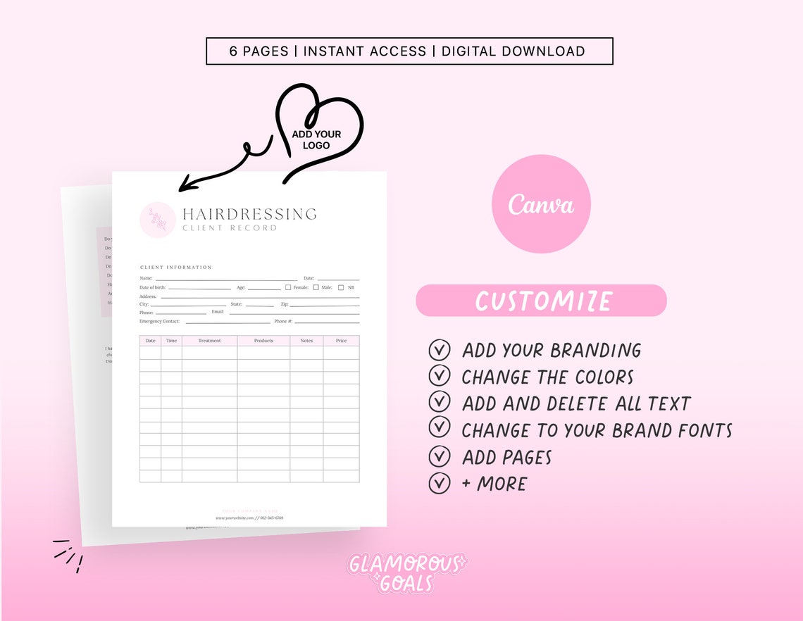 Hair Stylist Forms Editable Hair Consent Templates Hair - Etsy