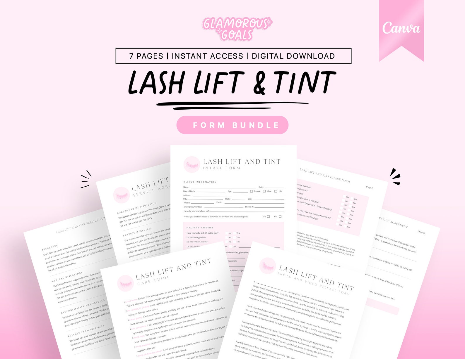 Lash Lift Consent, Canva Template, Lash Lift and Tint Aftercare, Lash ...