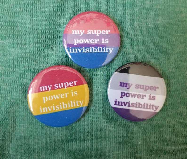 My Super Power is Invisibility Bi/pan/ace Button Badge | Etsy