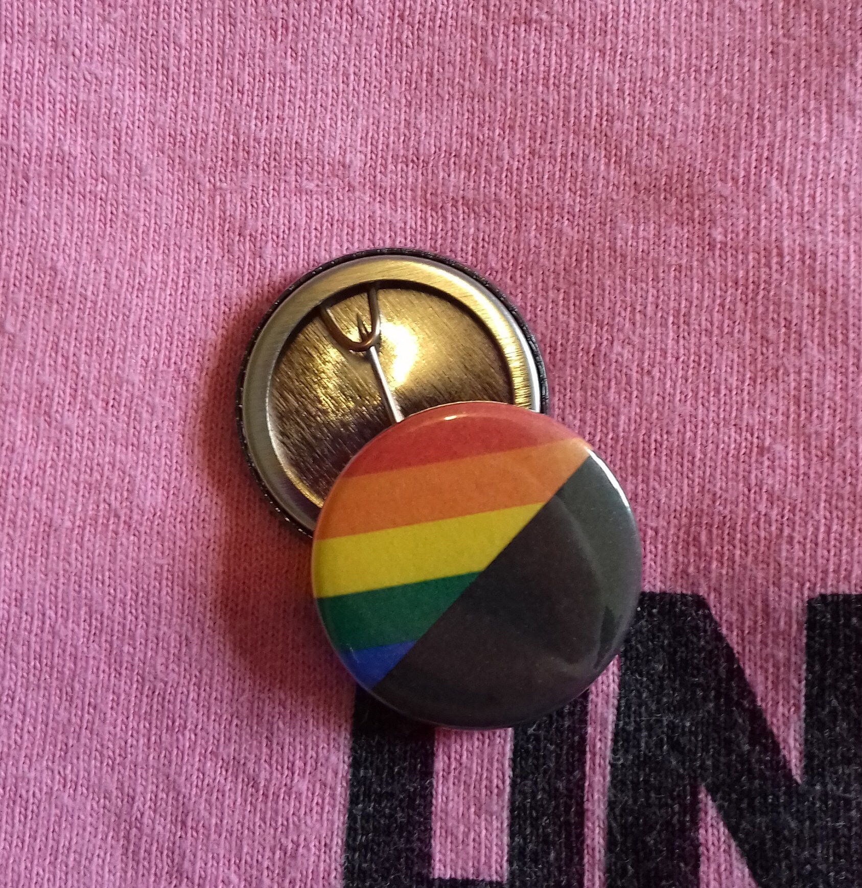 Rainbow Flag/anarchist Flag Button Badge | Etsy