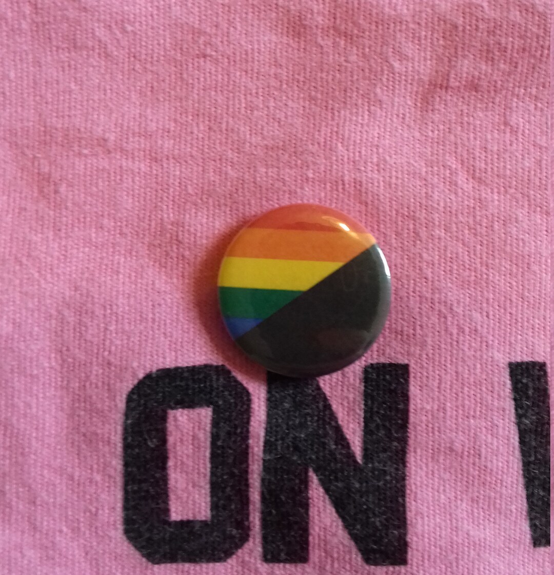 Rainbow Flag/anarchist Flag Button Badge - Etsy