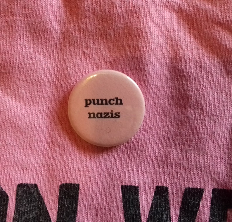 Punch Nazis Button Badge - Etsy