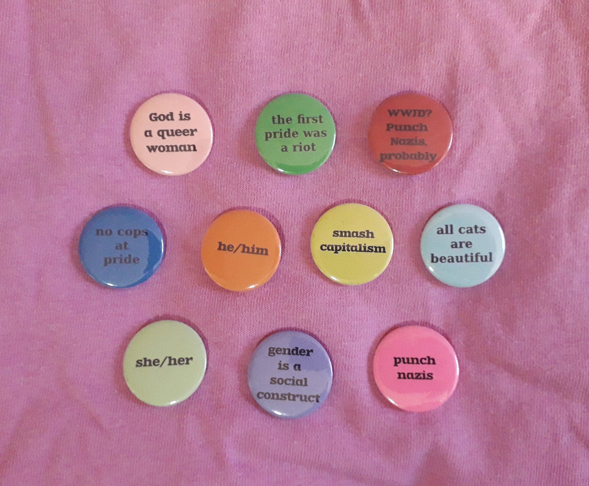 Pronoun Button Badges - Etsy