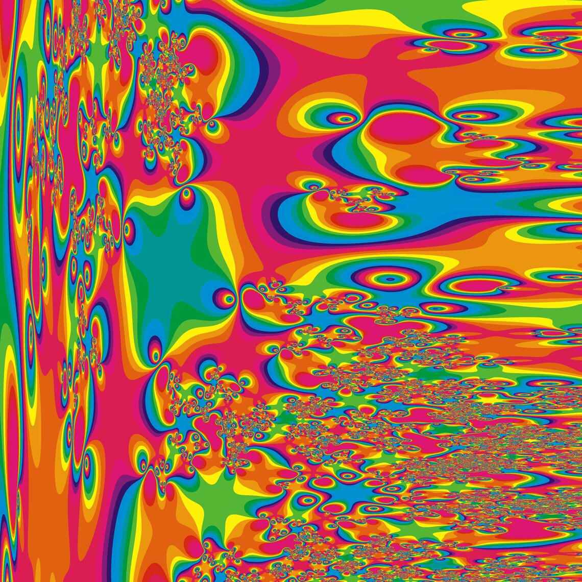 Trippy Math Art Psychedelic Rainbow Fractal Square Wall Art | Etsy