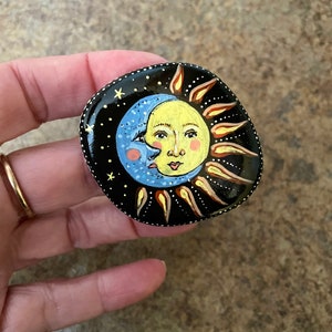 Hand Painted Rock Solar Eclipse 2024 moon & Sun by Inspirationrocks4u ...