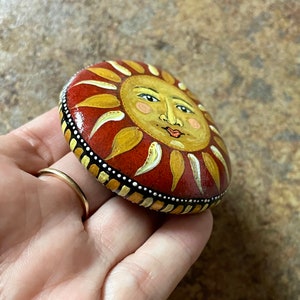 Hand Painted Rock sun Love by Inspirationrocks4u - Etsy