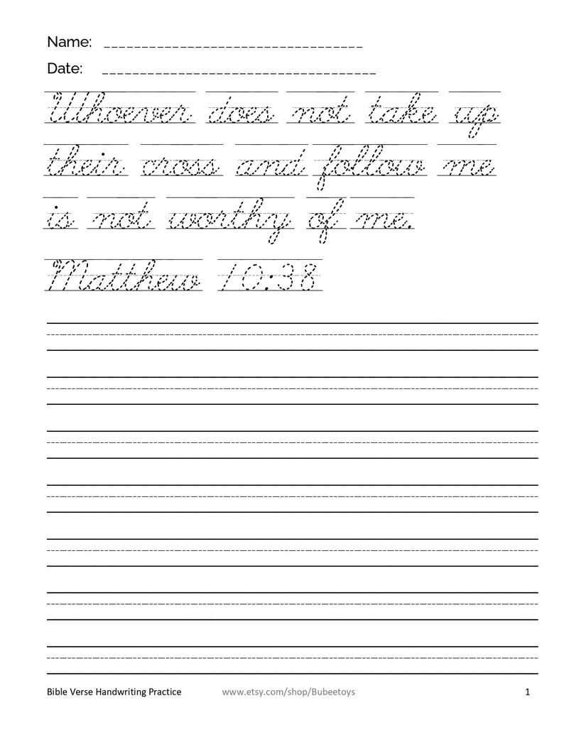Cursive Handwriting Practice Bible Verses - 246 Pages- Ages 7 and Over ...