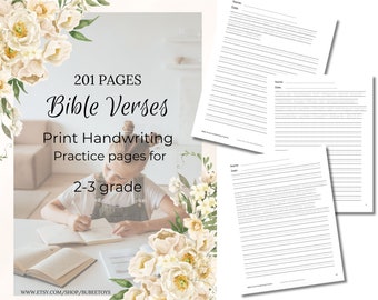 Tracing Worksheets I // Bible Verses // Handwriting Practice - Etsy