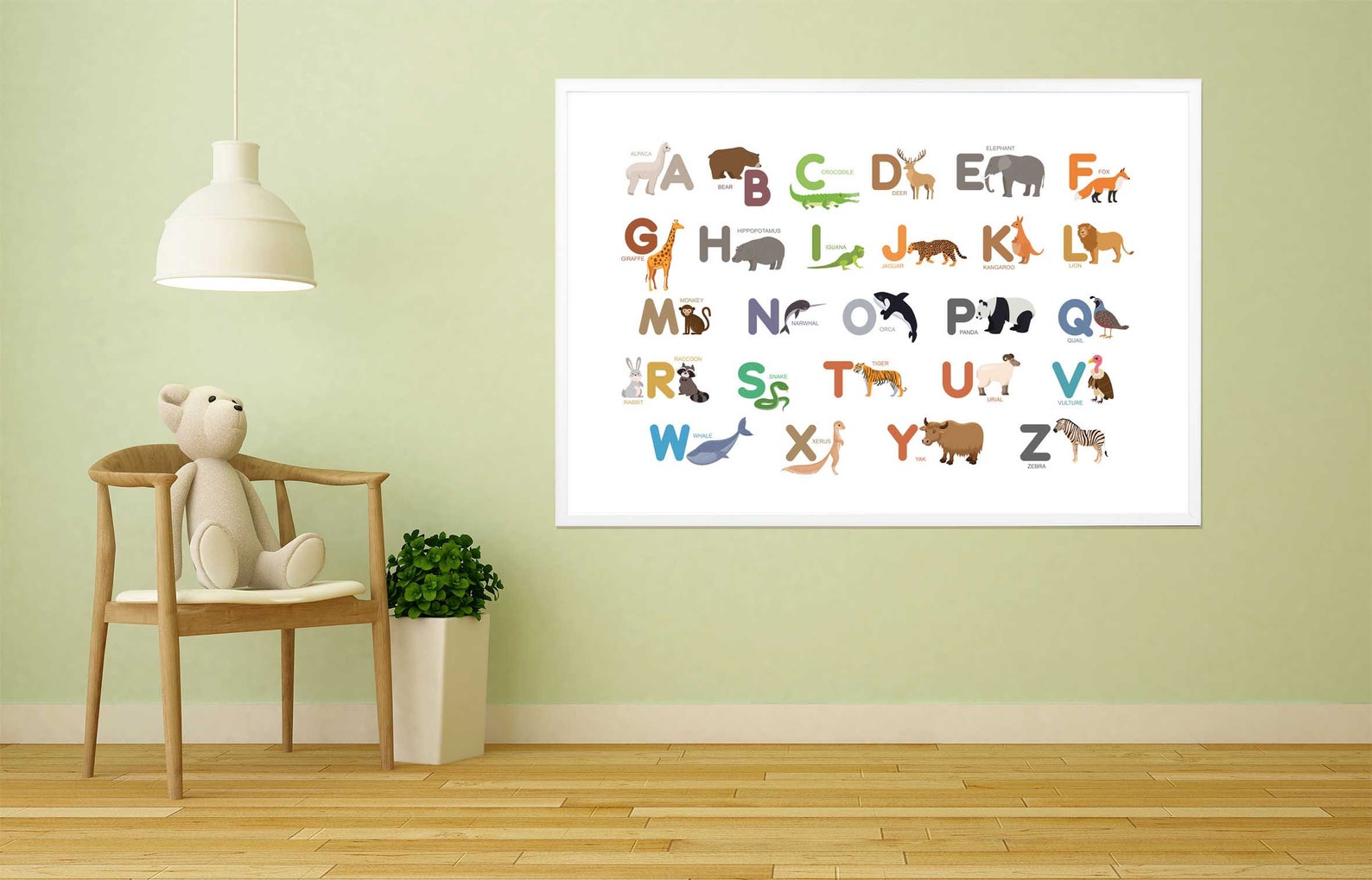 Kids Room Wall Animal Alphabet Poster Printable Alphabet | Etsy